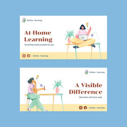 Online education poster concept design Royalty Free Vector