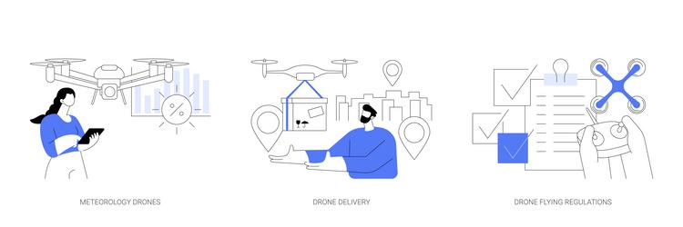 Autonomous aircraft use abstract concept Vector Image