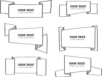 Hand-drawn banner scribble vintage scroll Vector Image