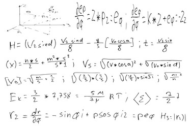Mathematical physical algebraic formulas Vector Image