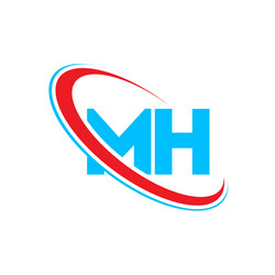 Mh logo m h design white letter mhm h letter Vector Image