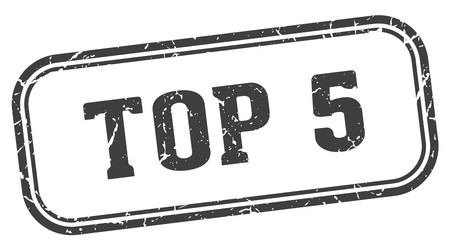 Top 5 stamp top 5 rectangular stamp on white Vector Image