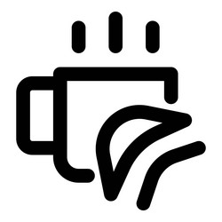 White tea outline icon set Royalty Free Vector Image