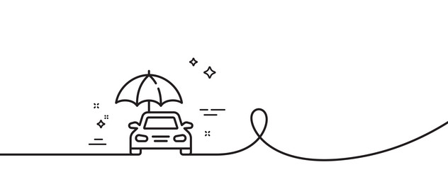 Car insurance line icon risk management sign Vector Image