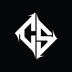 Sc logo monogram shield sharp half round shape Vector Image