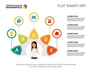 Five steps plan process chart template Royalty Free Vector