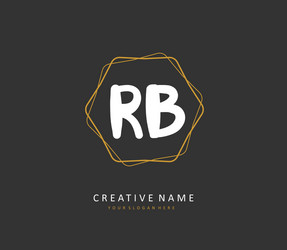 R b rb initial letter handwriting and signature Vector Image