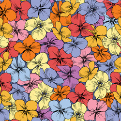 Small spring flowers in retro colors seamless Vector Image