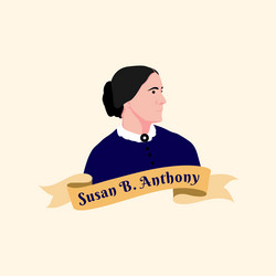 Susan b anthony day line art design Royalty Free Vector