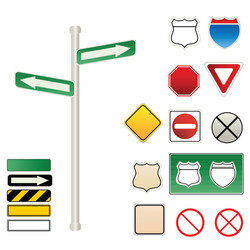 Set of green signs Royalty Free Vector Image - VectorStock