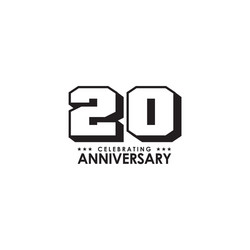 20th celebrating anniversary emblem logo design Vector Image