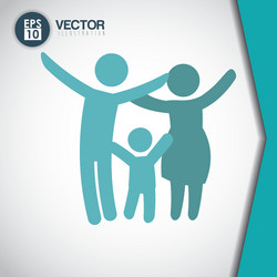 Happy family icon multicolored in simple figures Vector Image