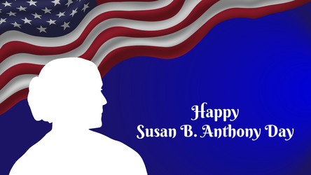 Susan b anthony day line art design Royalty Free Vector