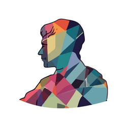Modern silhouette of an in profile man view Vector Image