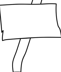 Wooden sign board hand drawn monoline with place Vector Image