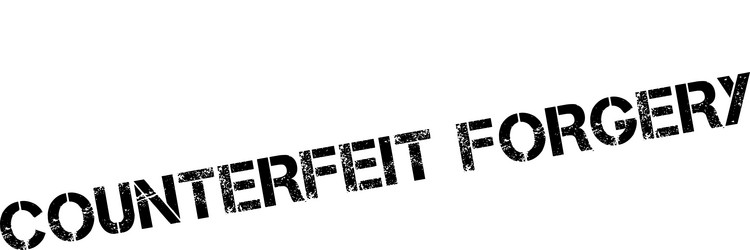 Counterfeit forgery rubber stamp Royalty Free Vector Image