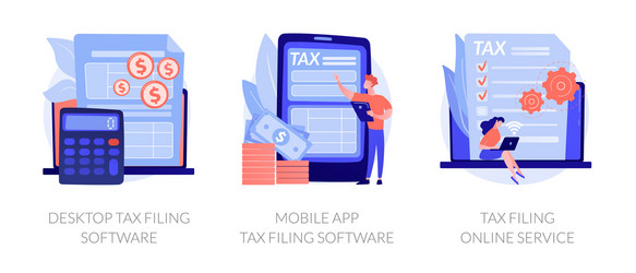 Tax filing app abstract concept Royalty Free Vector Image