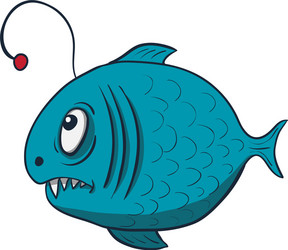 Big fish cartoon character Royalty Free Vector Image