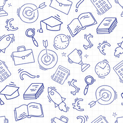 Hand drawn study seamless pattern Royalty Free Vector Image