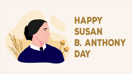 Susan b anthony day line art design Royalty Free Vector