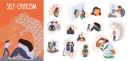 Self criticism set Royalty Free Vector Image - VectorStock