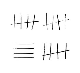 Counting marks or prison marks isolated four Vector Image