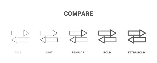 Comparison icon thin regular bold and more style Vector Image