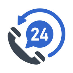 24 hour support icon Royalty Free Vector Image