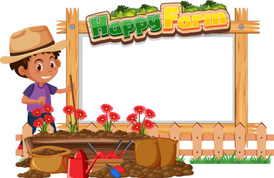 Border frame template with gardening theme Vector Image