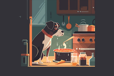 Dog cooking Royalty Free Vector Image - VectorStock