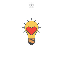 Light bulb with heart icon symbol isolated Vector Image