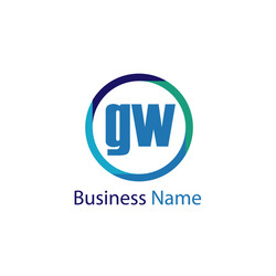 Initial letter gw logo template design Royalty Free Vector