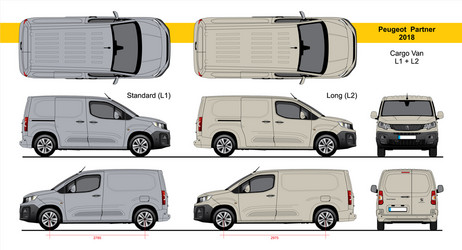 Peugeot rifter passenger van l2 2018-present Vector Image