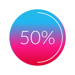 50 percent circle chart isolated symbol red Vector Image