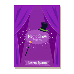 Magic show - banner or poster template Royalty Free Vector
