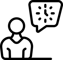 Head think time icon outline style Royalty Free Vector Image