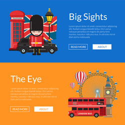 Cartoon london sights template Royalty Free Vector Image