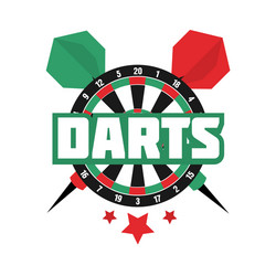 Darts label badge logo sporting symbols Royalty Free Vector