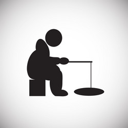 Fisherman icon on white background for graphic Vector Image