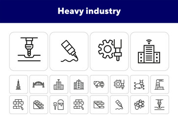 Heavy industry icons Royalty Free Vector Image