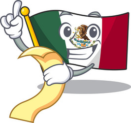 Chef with food flag mexico isolated Royalty Free Vector