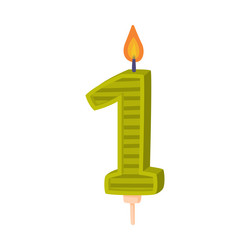 Number 1 With Candle Clipart