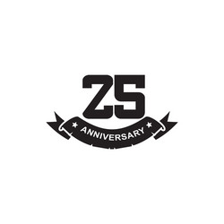 Year 25th anniversary emblem logo design Vector Image