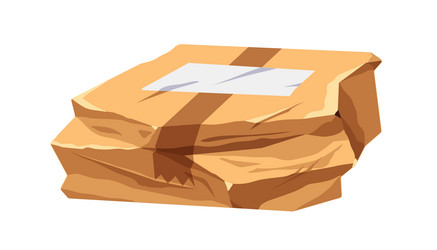 Damaged torn cardboard box parcel creased Vector Image