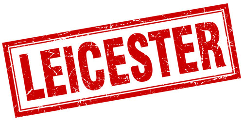 Leicester rubber stamp Royalty Free Vector Image