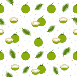 Young coconut seamless pattern background Vector Image