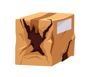 Damaged box Royalty Free Vector Image - VectorStock