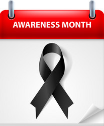 Black ribbon mourning symbol isolated Royalty Free Vector