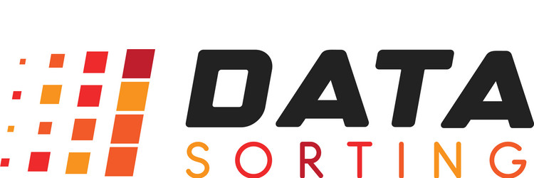 Big data base emblem sorting Royalty Free Vector Image