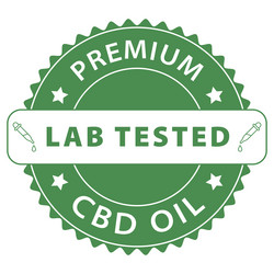Cbd oil lab tested badge stamp label sticker Vector Image